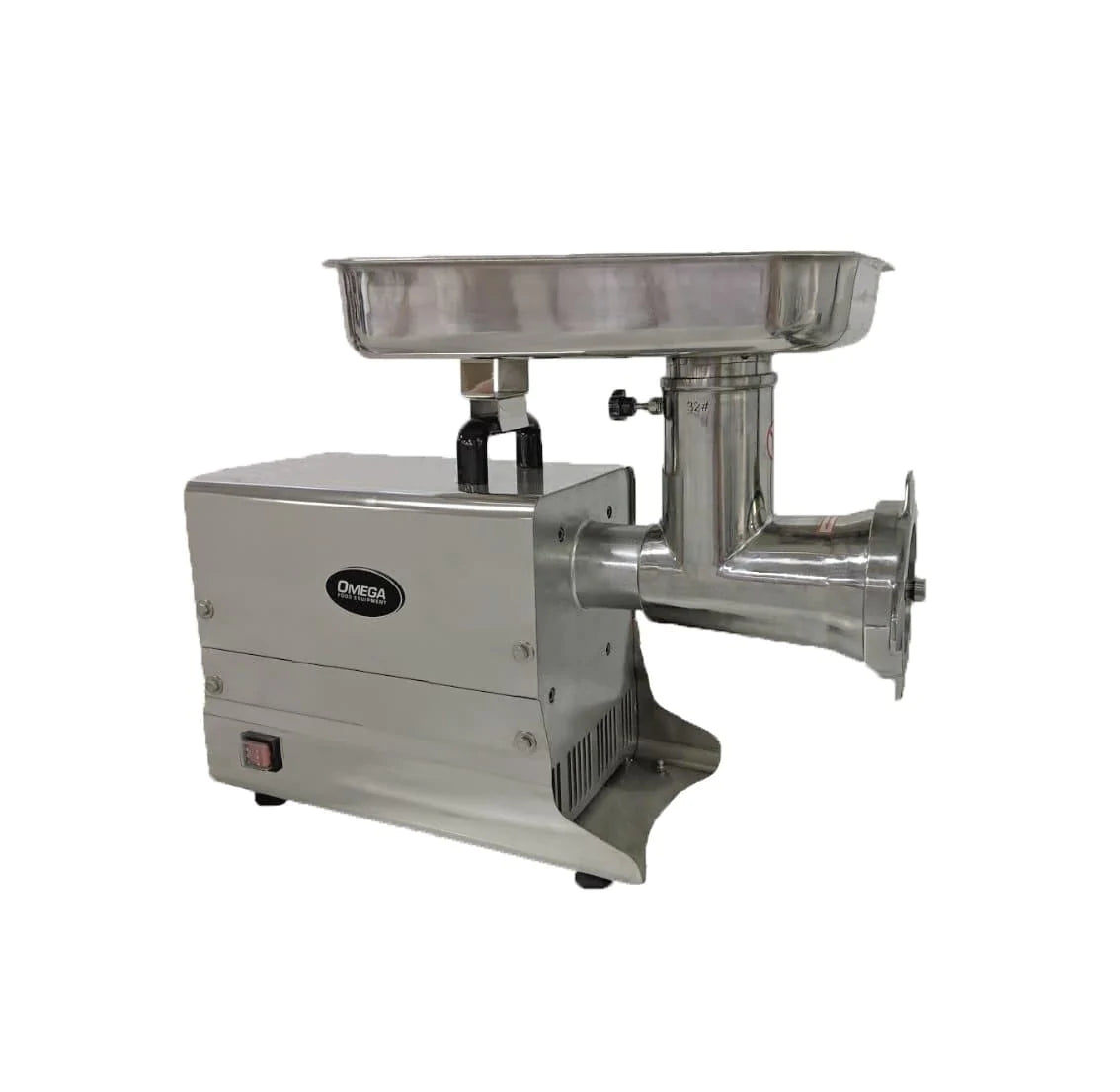 Omega HFM-32 Size 32 Meat Grinder - 15.5" x 10" Feeding Pan, 2 HP, 120 ...